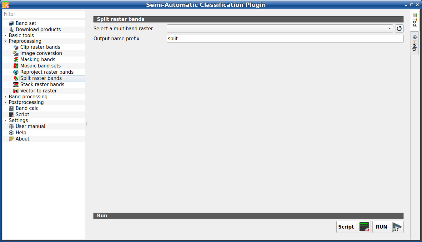 3.4.4.6. Split raster bands — Dokumentasi Semi-Automatic Classification ...